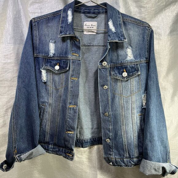 Love Tree | Jackets & Coats | Love Tree Denim Jean Jacket Deconstructed ...